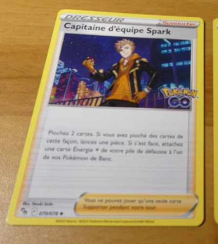 POKEMON GO FRANCAISE CARD CARTE Capitaine d'Equipe Spark 070/078 FR JCC NEUF | eBay