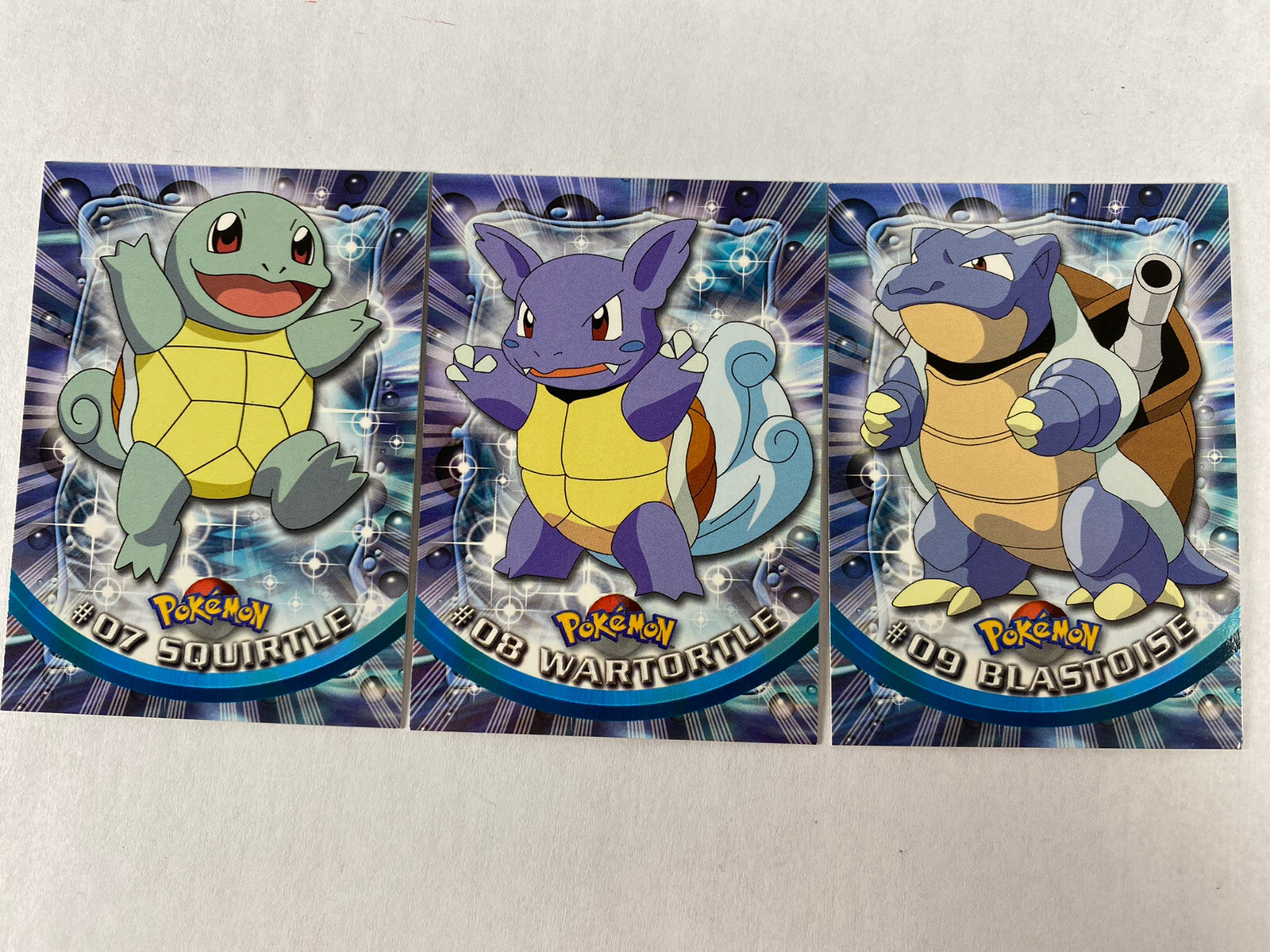 Pokemon Card Squirtle Wartortle Blastoise Topps TV Animation Non-holo ...