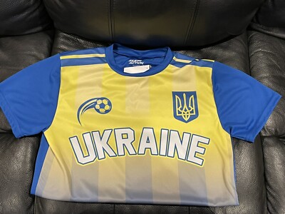 UKRAINE TEAM FOOTBALL SOCCER SHIRT JERSEY Fast Action Blue Yellow Mens ...