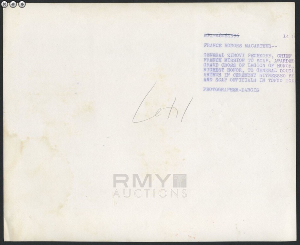 1945 Douglas MacArthur - General Honored in France - Official Military ...