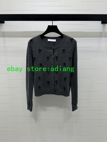 90% wool+10% cashmere bow round neck long sleeved cardigan silm tops ...