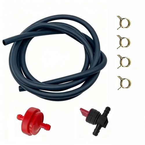14 Inch Fuel Line Hose with Inline Filter and Shut Off Valve for Small ...