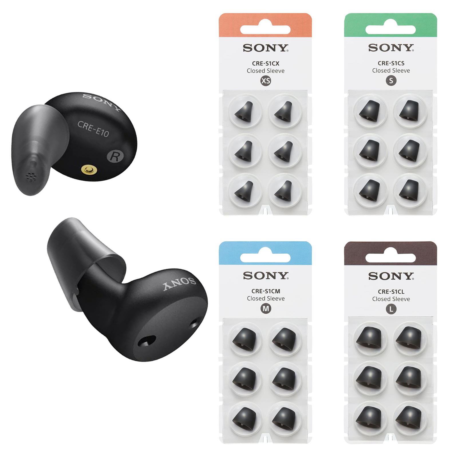 Sony C10 / E10 Self-Fitting OTC Hearing Aid w/ Closed & Vented Sleeves ...