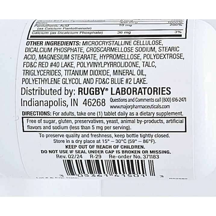 NEPHRO-VITE O-T-C TABS Size: 100 by RUGBY LABORATORIES - Exp - 12-2026 ...