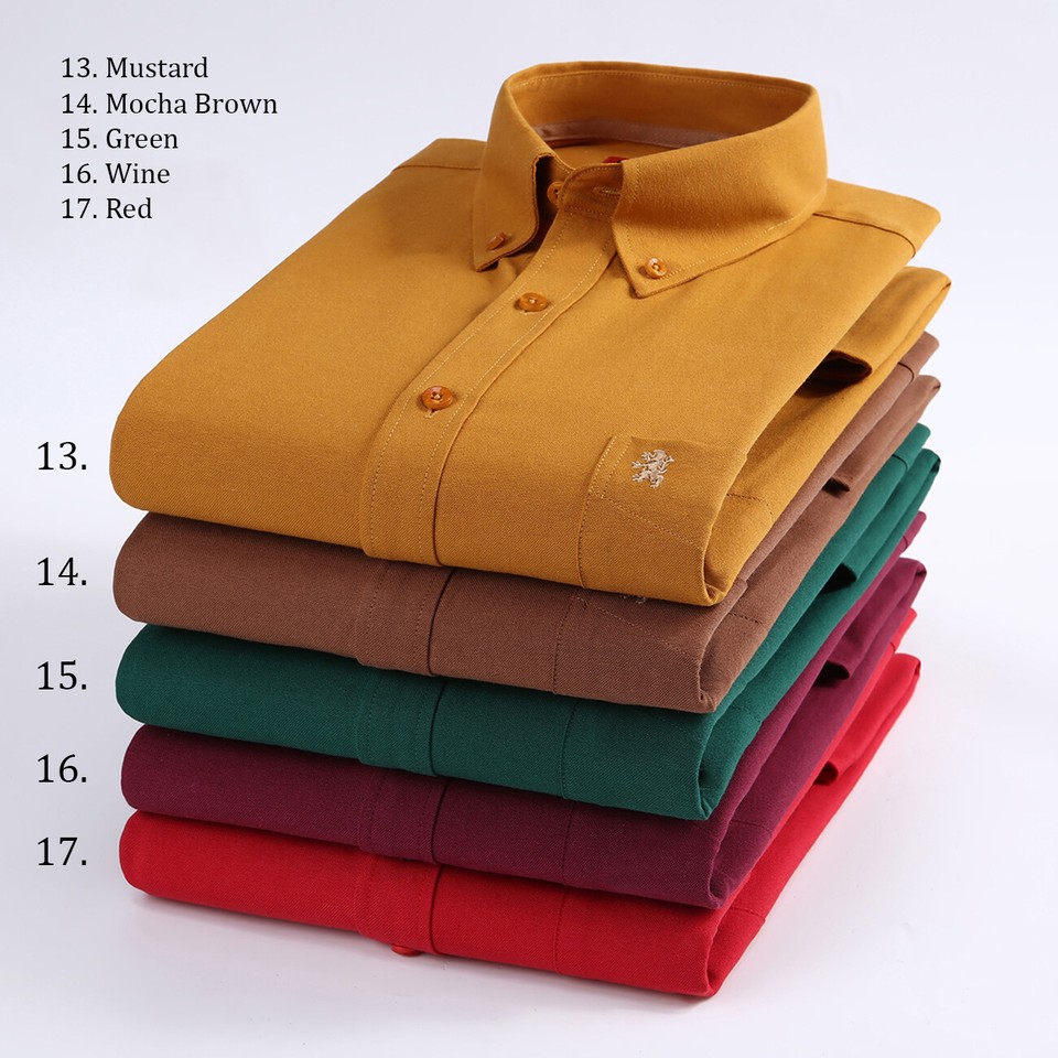 Mens Long Sleeve Shirt,Oxford Button Down,Authentic Oxford Fabric ...