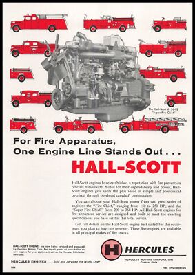 1959 Hercules Motors Hall Scott 6156-FE Super Fire Chief Truck Engine ...