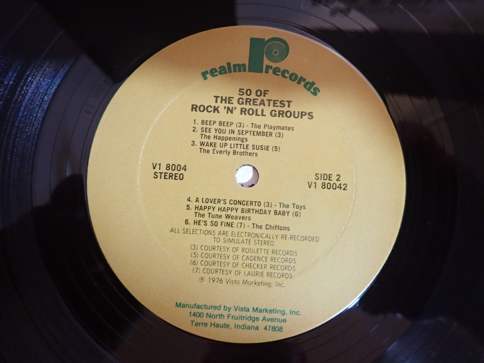 50 GREATEST ROCK N ROLL GROUPS DOUBLE 2 LP ON REALM RECORDS 2V 8004 | eBay