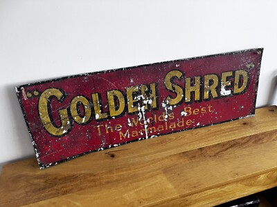 76cm Original Antique Early 20th Century Enamel Sign - Golden Shred ...