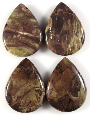 FOUR (4) RAINFOREST AGATE 30X40MM TEARDROP FOCAL PENDANT BEADS (134) | eBay