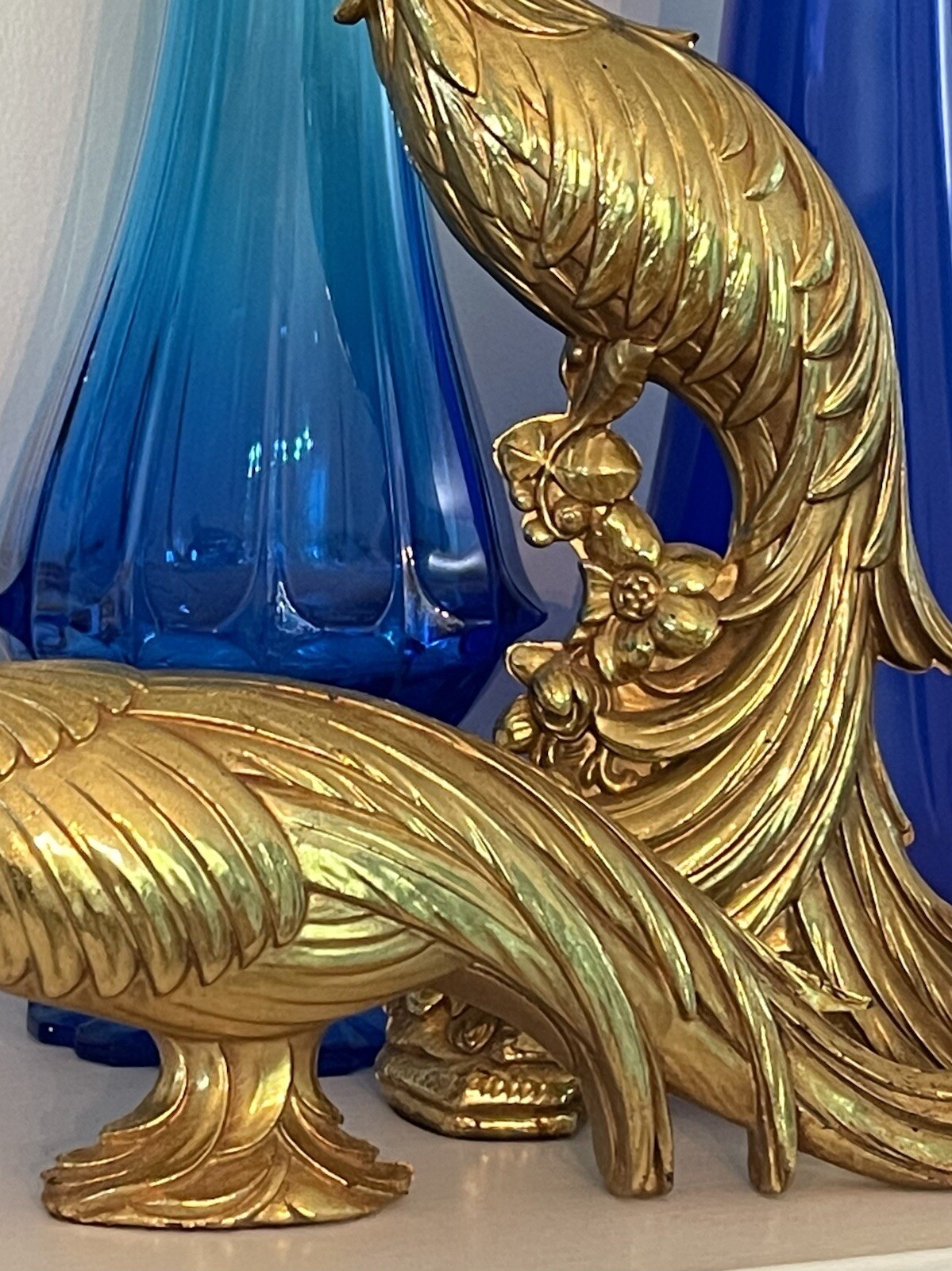 VINTAGE MID CENTURY MODERN PAIR SYROCO BIRDS PEACOCKS SCULPTURES ...