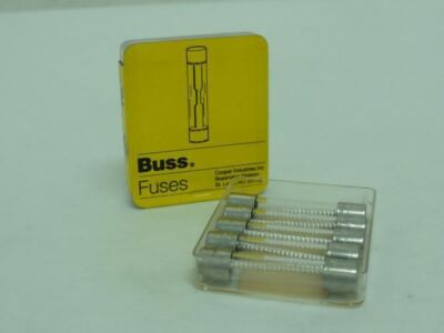 208255 New In Box; Bussmann MDL-5 Box-5; Time Delay Glass Fuse 5A ...