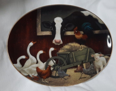 Barnyard Gathering (FM) Collector Plate #HA3257 | eBay