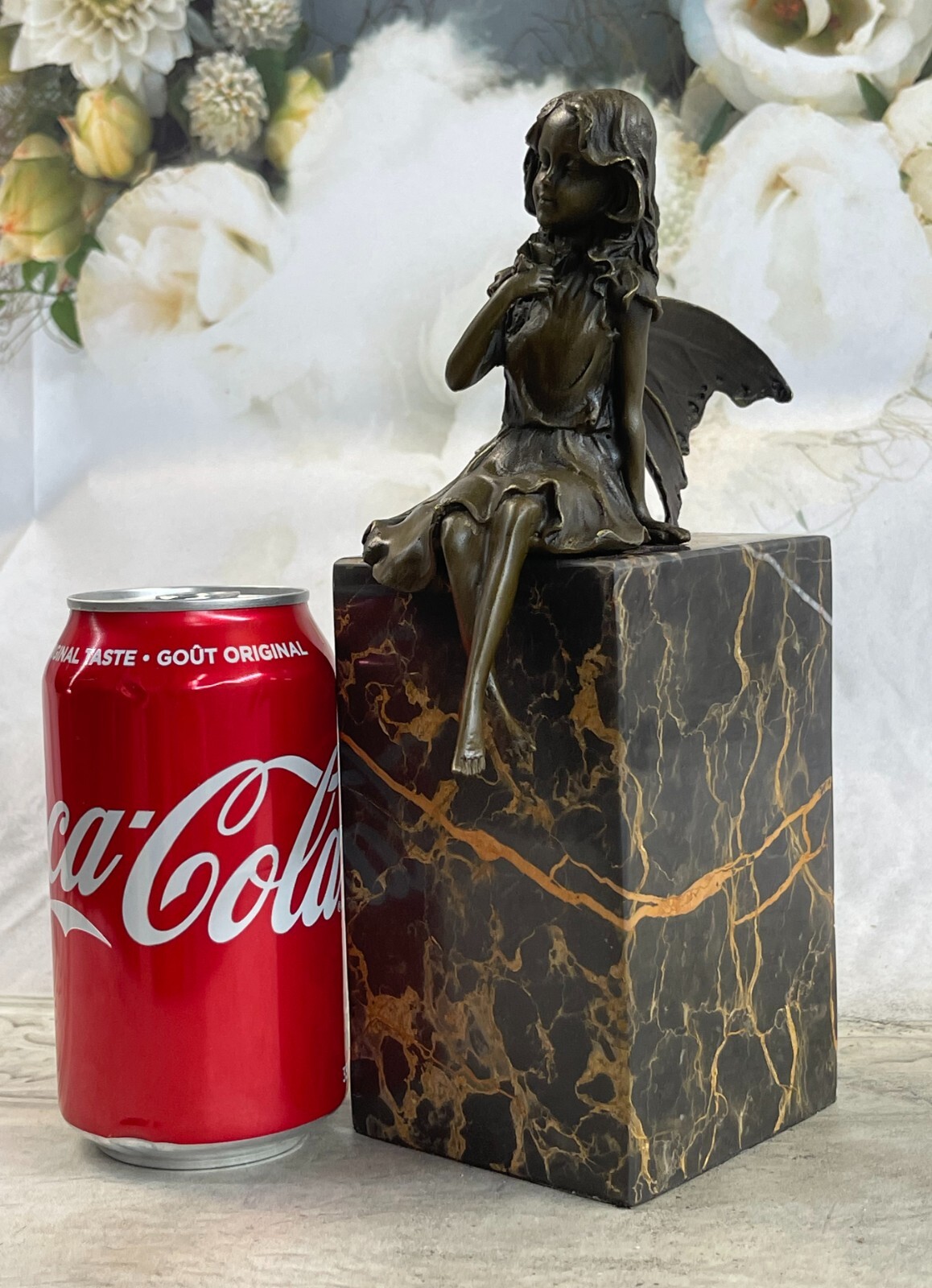 Butterfly Angel Nymph Fairy Fantasy Art Deco Elegant Bronze Marble ...