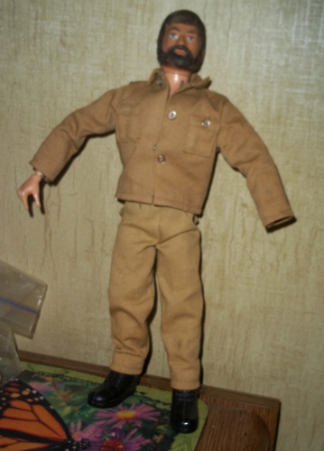 VINTAGE 1964 G.I. JOE ACTION FIGURE & OUTFIT BROWN FLOCKED HAIR BLUE ...