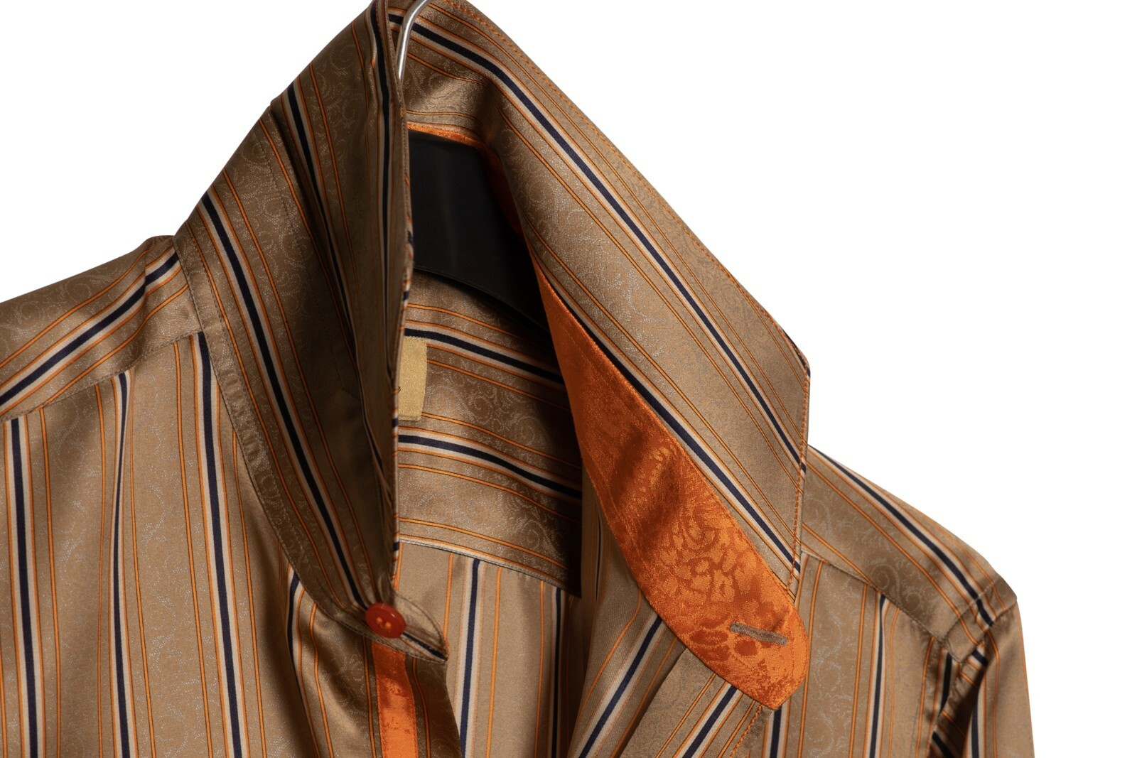 LUXURY 1400$ GERLIN Limited Edition Shirt Brown 100% Silk 16-41 BIJAN ...