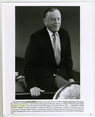 PBS B&W Photo 8x10- Benjamin C. Bradlee ...Talking With David Frost | eBay