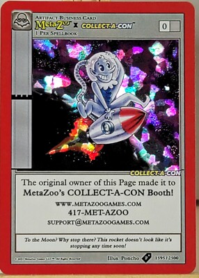 MetaZoo Artifact Business Card Foil Collect-Z-Con 2021 Serialized 1595/ ...