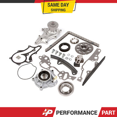 Timing Chain Kit w/ 2 Metal Guides Water Oil Pump for 85-95 Toyota 22R ...