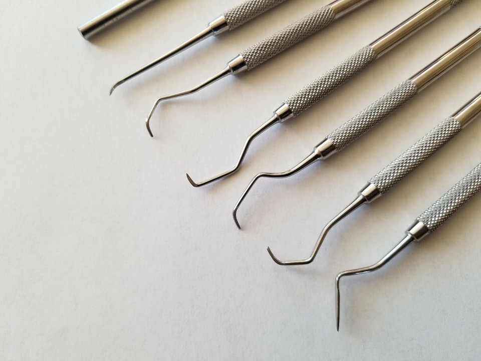 Professional Dental 7 Pcs Scalars Probe Pick Set, Mirror with Handle ...