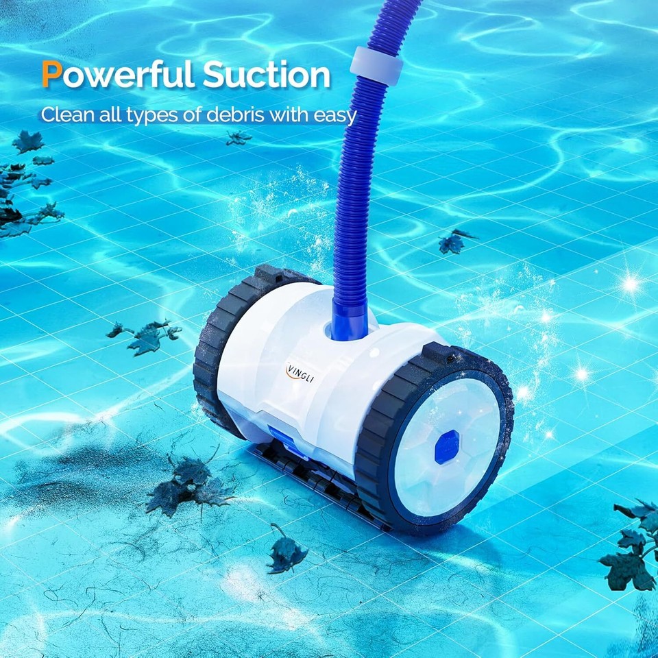 VINGLI Pool Cleaner Suction-Side Pool Vacuum Automatic Sweeper for ...