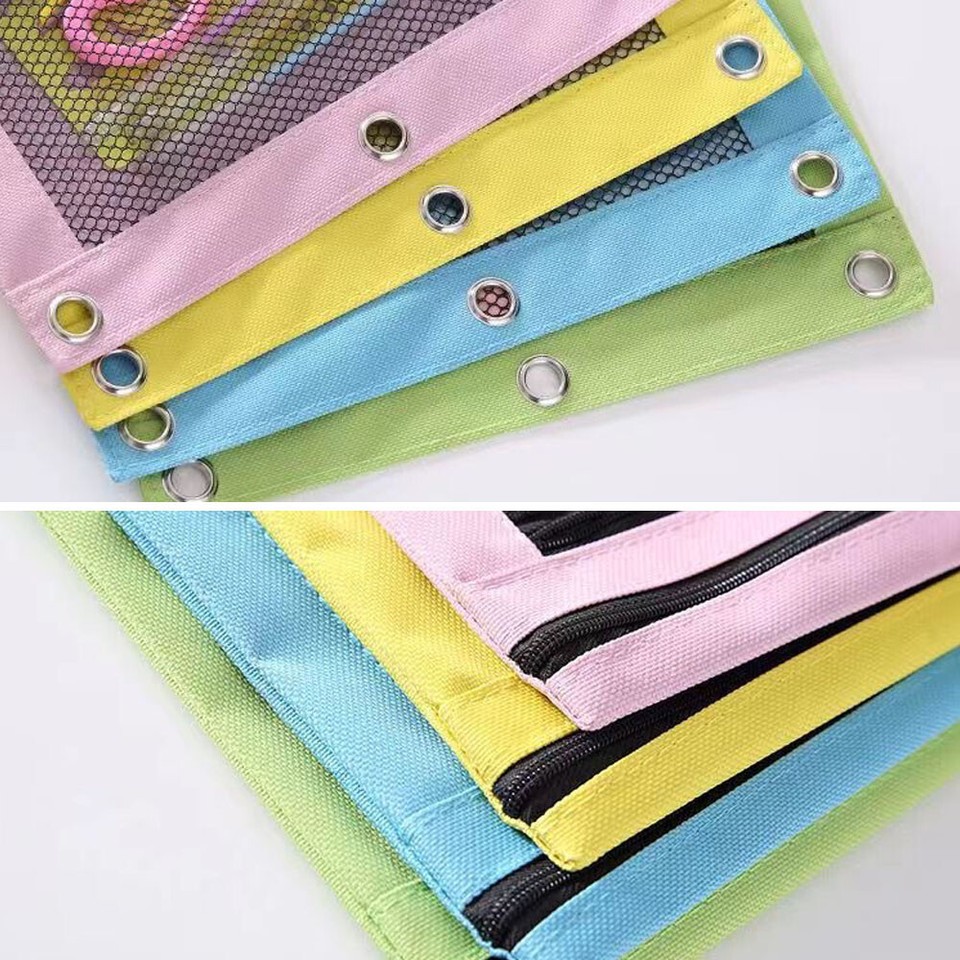 Mesh Pencil Case Pen Pouch Large Capacity Stationery Zippered Bag ...