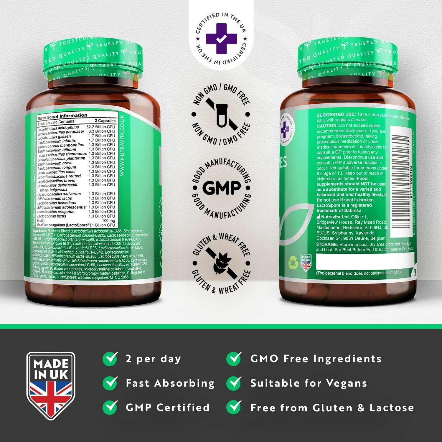 Nutravita 60 Billion CFU Pro Bio Cultures Complex Capsule - 60 Count ...
