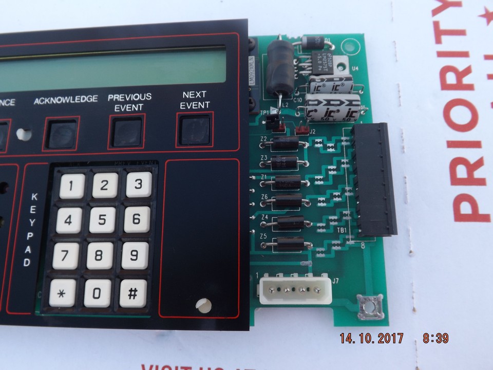 FCI GAMEWELL 7200 KDU-L Keyboard Display Unit Local Fire Alarm Card ...