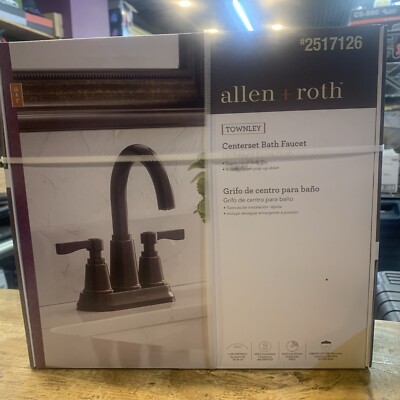 Allen + Roth Townley 2-Handle 4" Center Set Bath Faucet Oil Rubbed ...