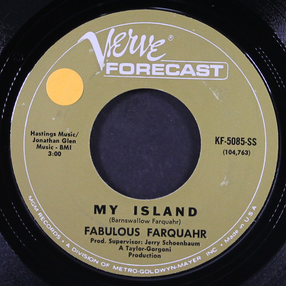 FABULOUS FARQUAHR: my island / teddy bear days VERVE FORECAST 7" Single ...