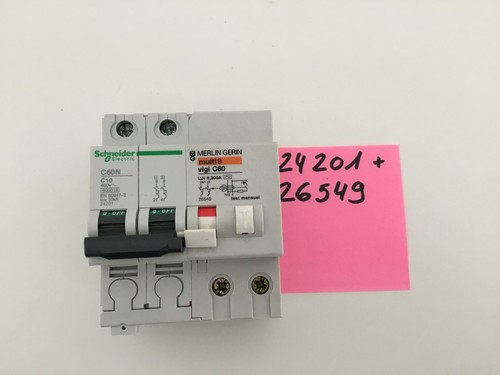 Schneider / Merlin Gérin 24201 Disjoncteur 2P 10A + 26549 Bloc ...