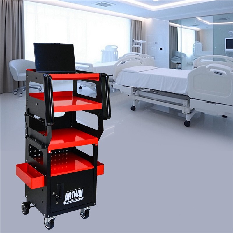 4 Tier Rolling Tool Cart Mechanic Storage Trolley for Automotive ...