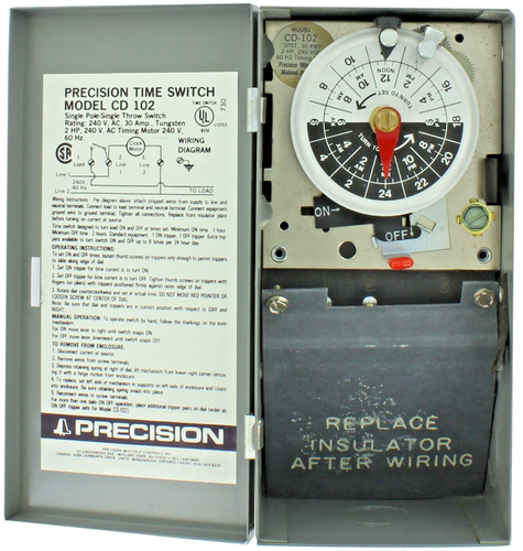 Precision Timer CD102 240V SPST 24-Hour General Purpose Time Switch ...