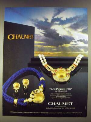 1985 Chaumet Les Pierres d'Or Jewelry Ad! | eBay