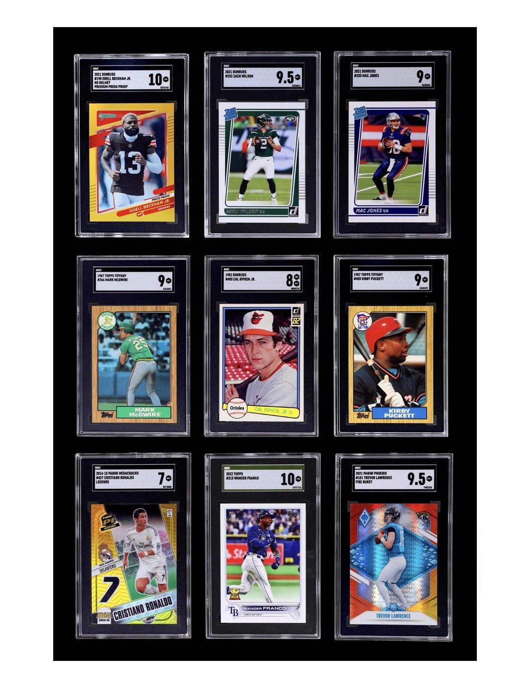 Black acrylic 9 pocket SGC graded card display. Compatible with SGC ...