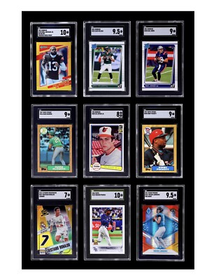 Black acrylic 9 pocket SGC graded card display. Compatible with SGC ...