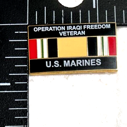 U.S. MARINE CORPS VETERAN OIF CAMPAIGN RIBBON HAT LAPEL PIN IRAQI ...