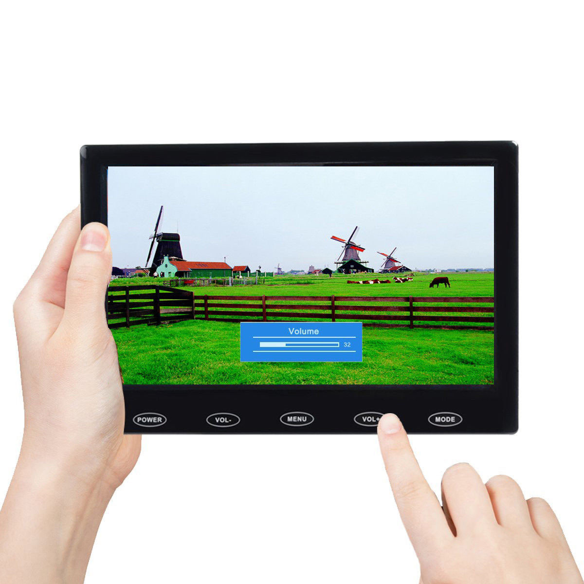 US-9'' TFT LCD HDMI VGA AV Monitor Car Display 1024*600 for Raspberry ...