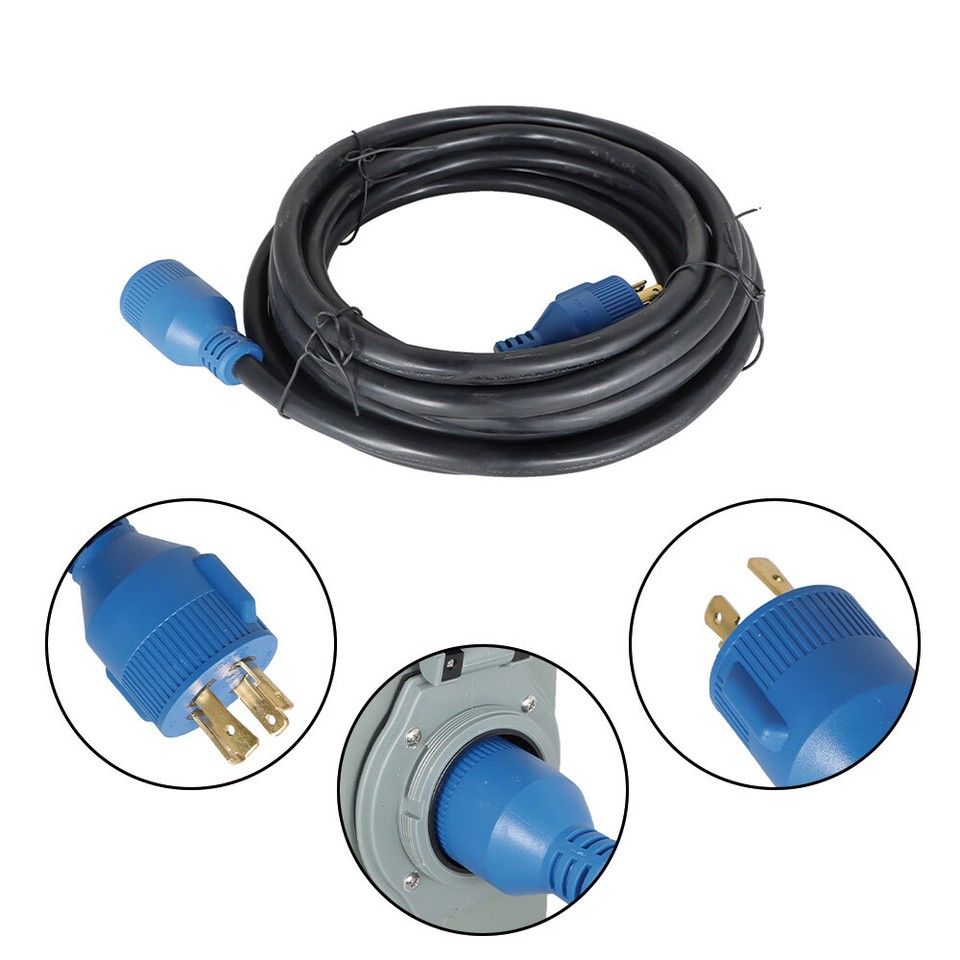 30 Amp 4 Prong Generator Cord 25FT Power Inlet Box Combo Kit L14-30P to ...