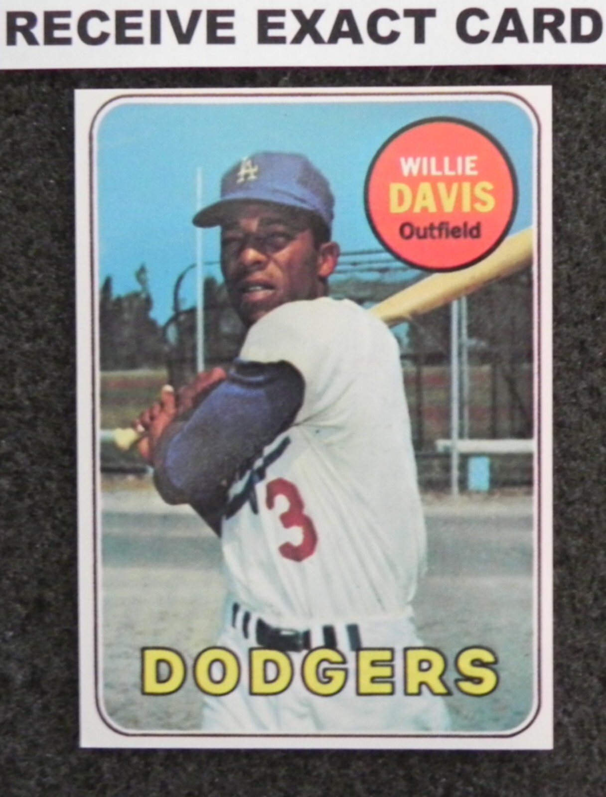 WILLIE DAVIS Dover Reprint of 1969 Topps Card #65 _ EXACT CARD (CC ...
