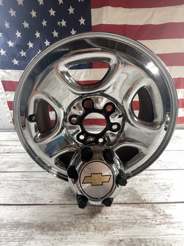 16" CHEVY SILVERADO, SIERRA, OEM CHROME SKIN STEEL WHEEL RIM 1999-2008 ...