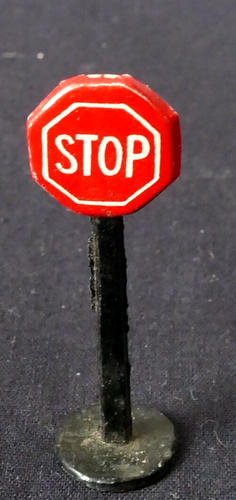 1950's Japan Pressed Steel Railroad Train Accessory Red "Stop" Toy Sign ...