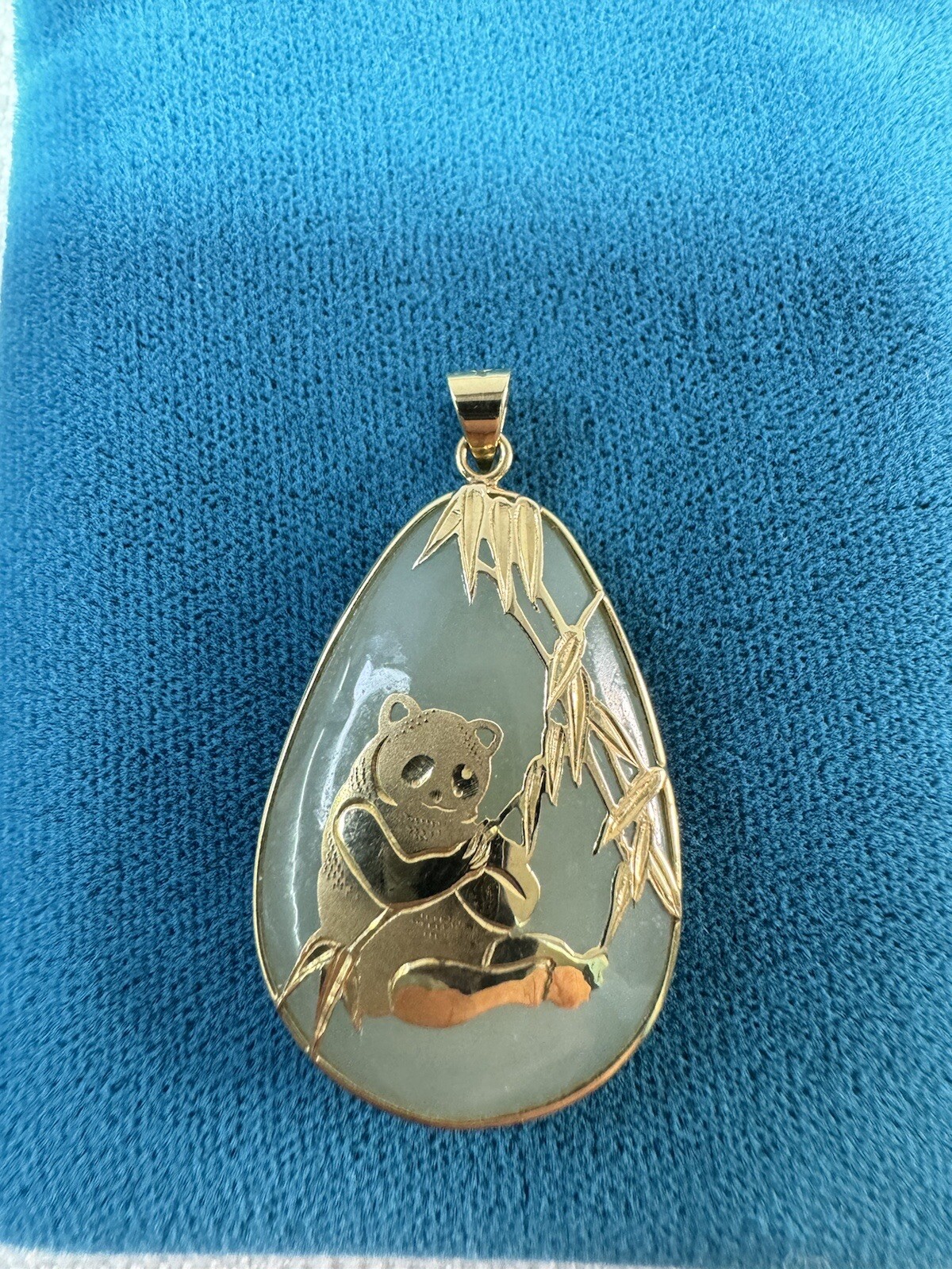 14k Gold & Jade Panda Bear Pendant-Stunning! - Gem