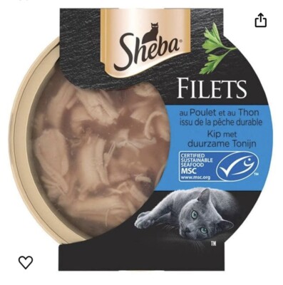 Les Domes DE SHEBA 1 x 60g Les Filets Au Poulet et Thon MSC | eBay