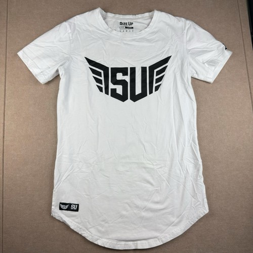Size Up Supplements T-Shirt Men’s Large White SU Logo Graphic Curved ...