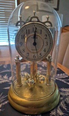 Vintage Timex Mantle Clock Westminster Anniversary Chime Dome Tested ...