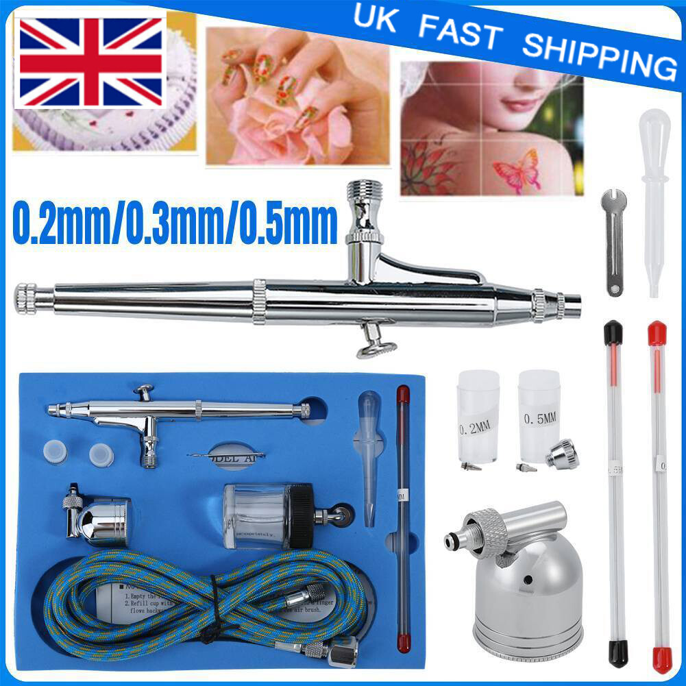 Mini Airbrush Kit DIY Spray Gun Dual Action Air Brush Paint Model 0.2/0 ...