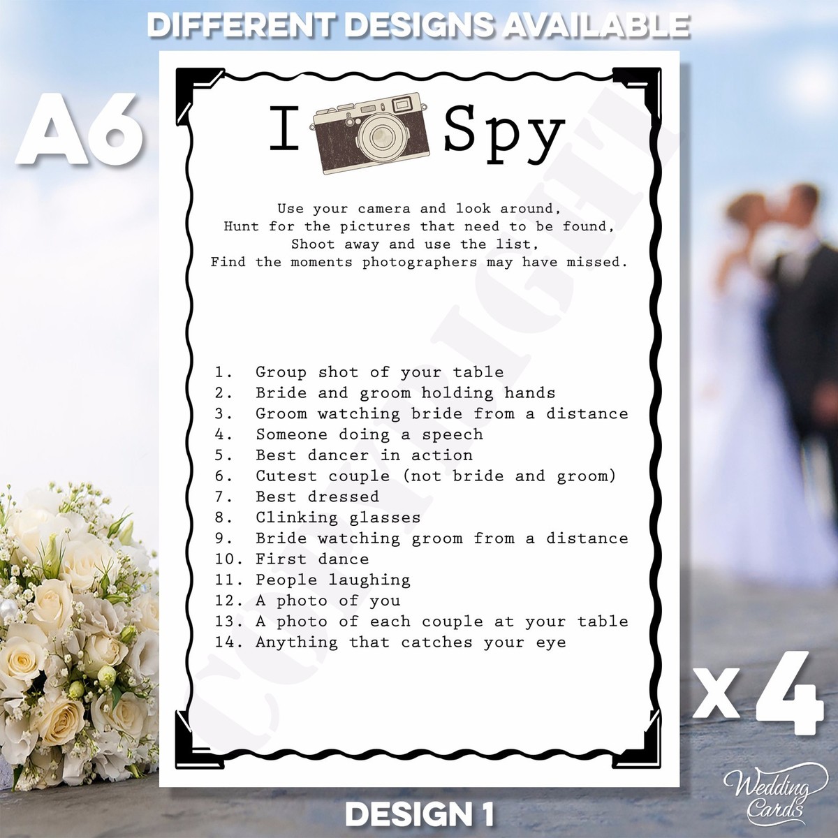 Printable i spy wedding game template free | Honestweddingadvice.com