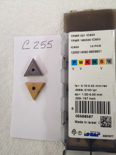 10 NEW ISCAR TPMR 321 CARBIDE INSERTS. TPMR 160304. GRADE: IC830. (C255 ...