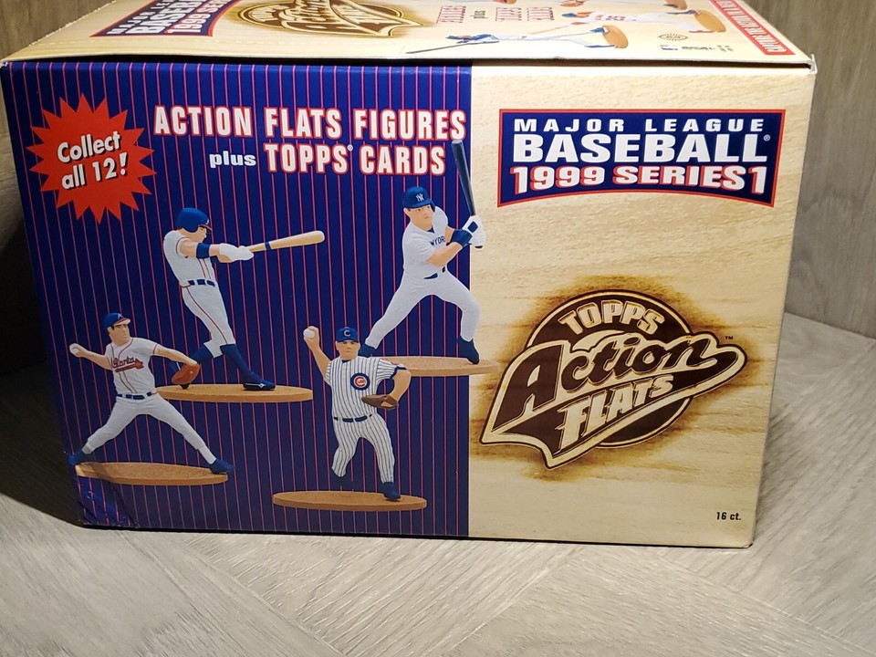 NEW TOPPS Action Flats Figures Cards 16 Packs 1999 Series 1 w/Display ...