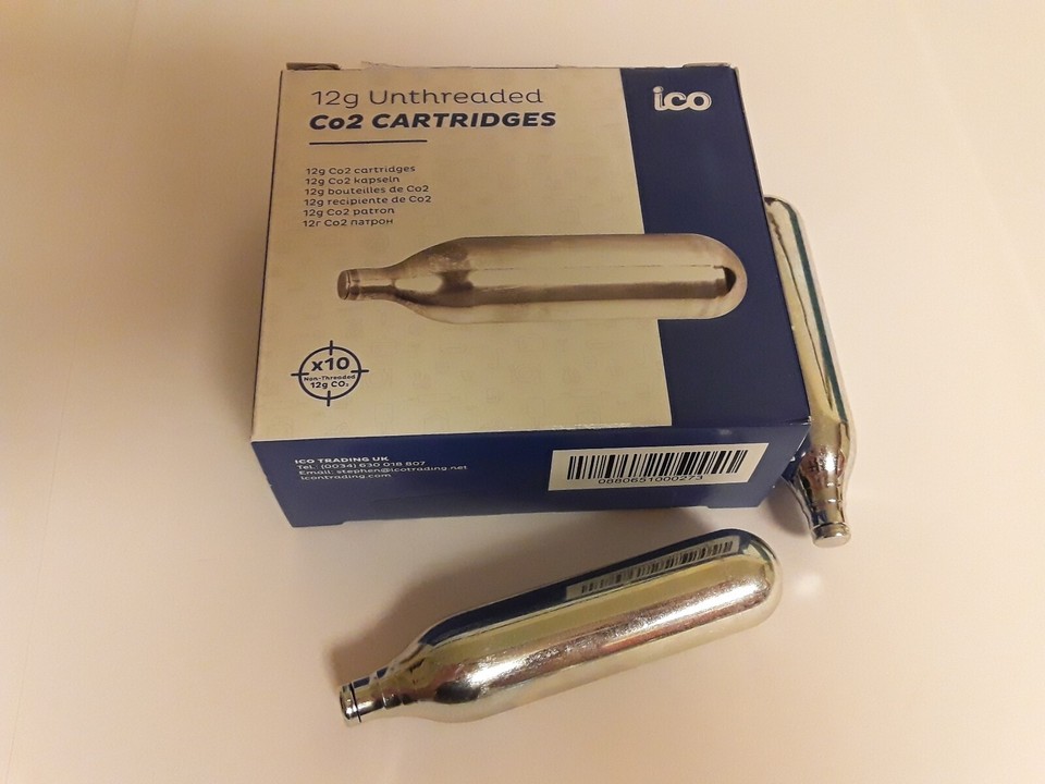 200 CO2 12 gram EURO cartridges 12g non-threaded C02 paintball airsoft ...